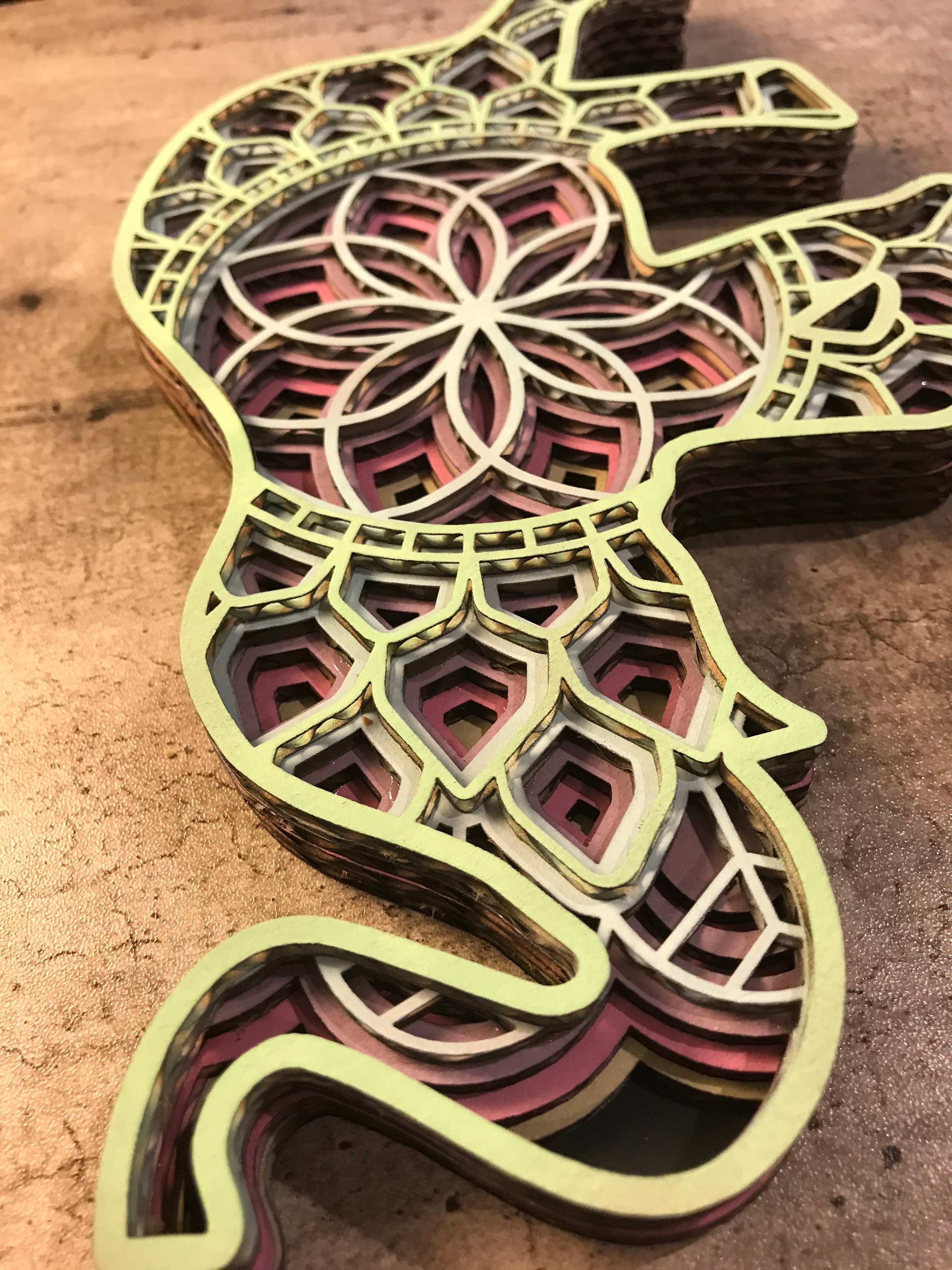 3D Elephant Mandala Layered Cardboard Mandala art | Etsy