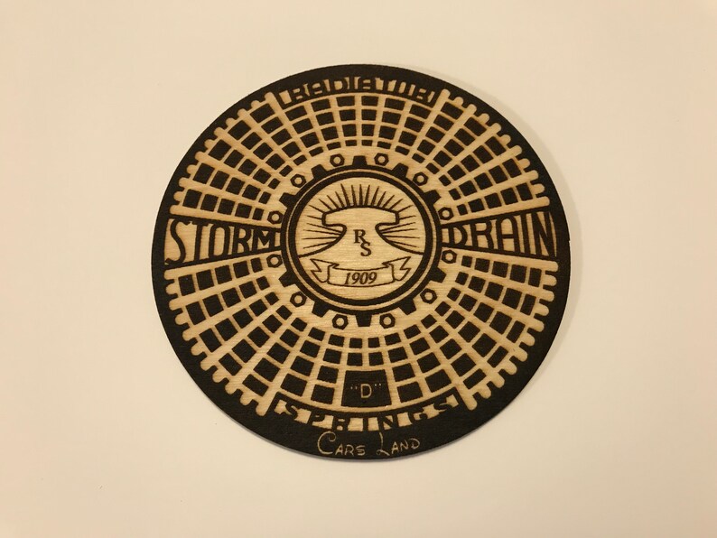 Theme Park Manhole Coasters Disney Manhole Covers Wood Drink Coasters ...