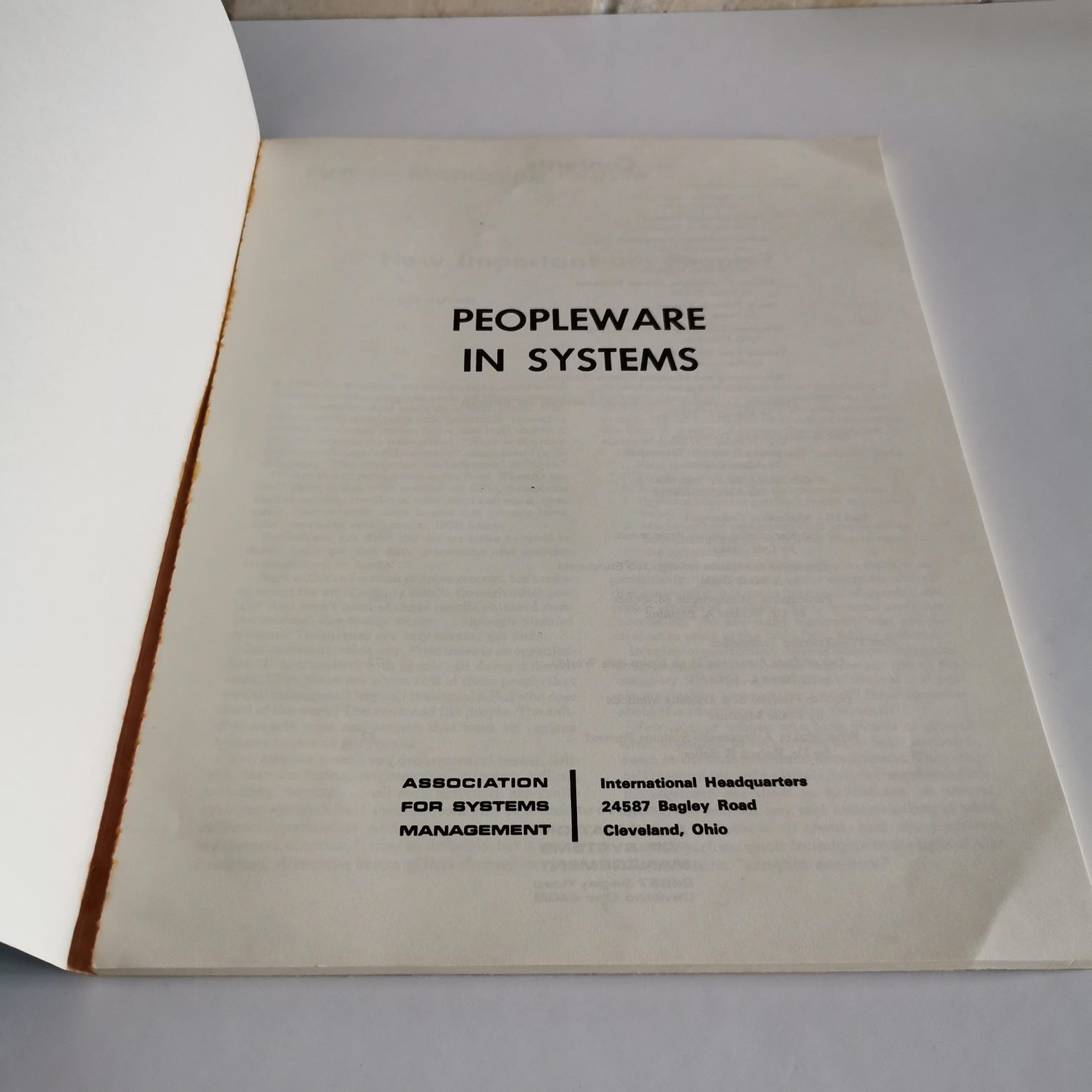 1976 Peopleware in Systems Book Vintage DAMAGED Association in Systems ...