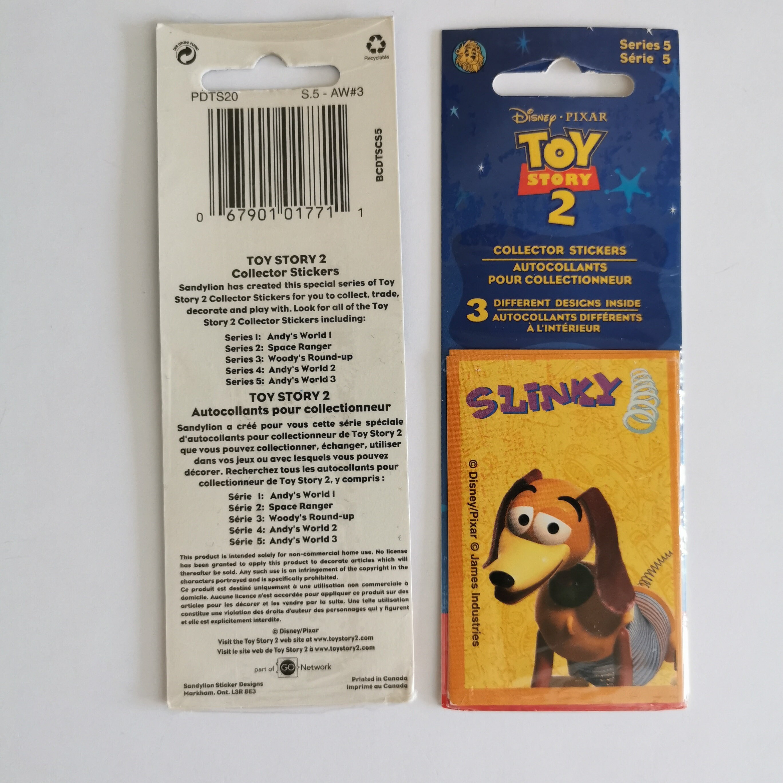 Set of 2 Packs Toy Story 2 Sandylion Stickers SEALED Movie - Etsy