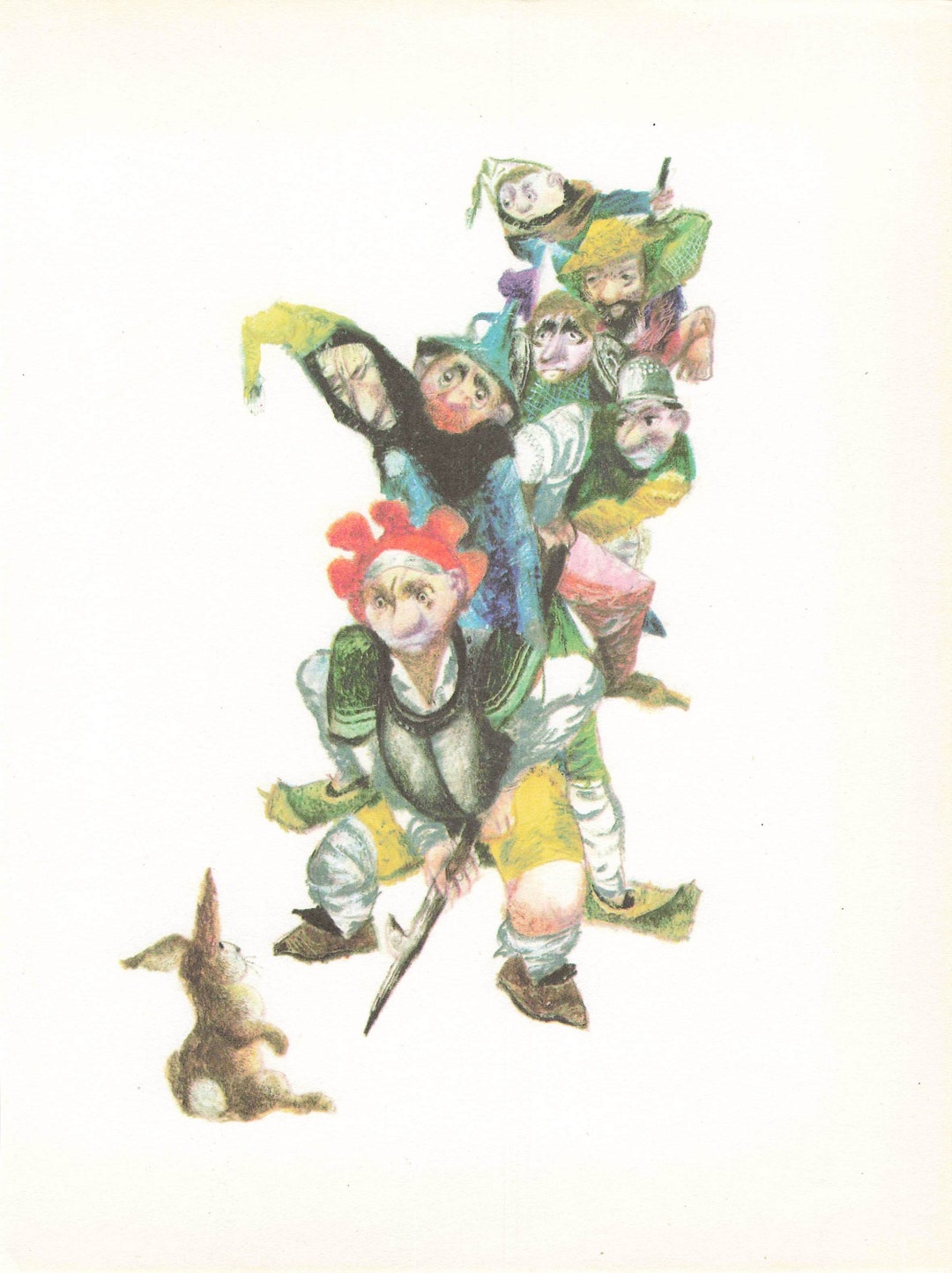 Seven Swabians Jiri Trnka 8.5"x10" Brothers Grimm Illustrations, German ...