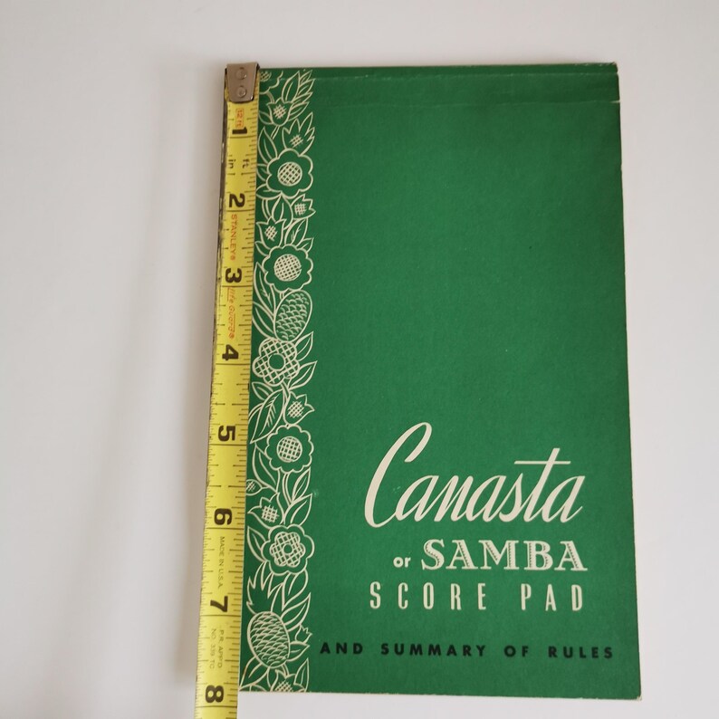 Vintage Canasta Samba Score Pad Junk Journal Pages Notepad Aged Paper ...