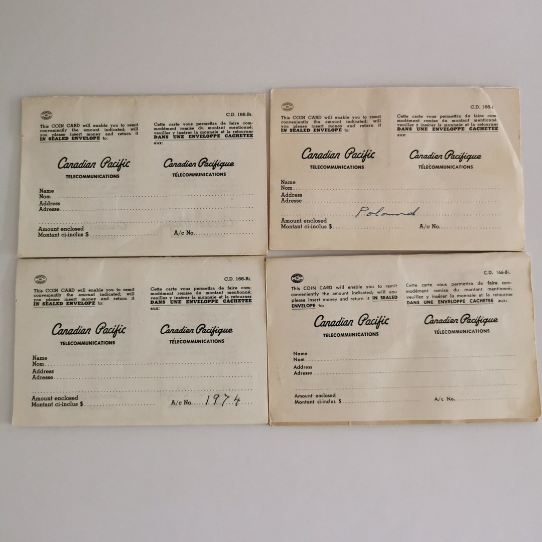 Canadian Pacific Coin Cards Set of 4 Vintage Lot - Etsy
