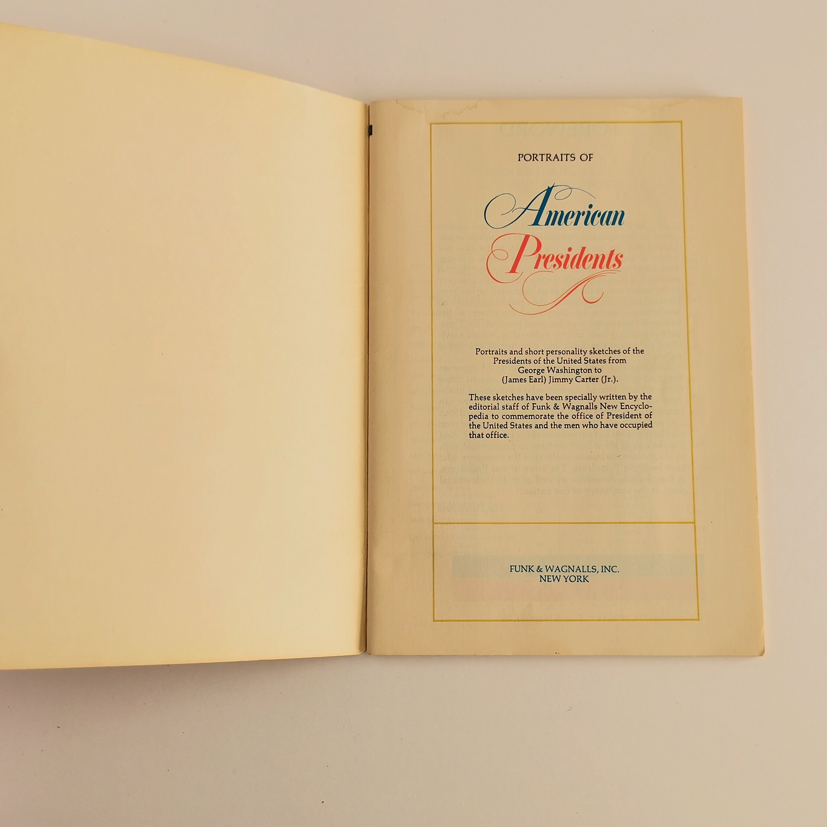 1977 Portraits of American Presidents Booklet Funk Wagnall - Etsy