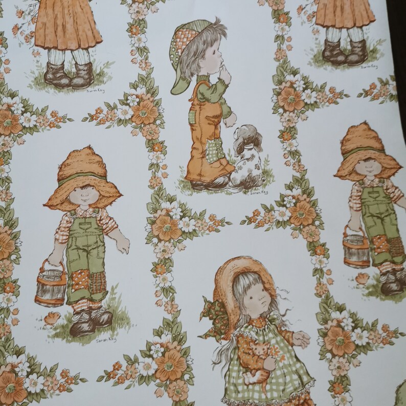 Vintage Sarah Kay Wallpaper Roll LENGTH UNKNOWN 24 - Etsy