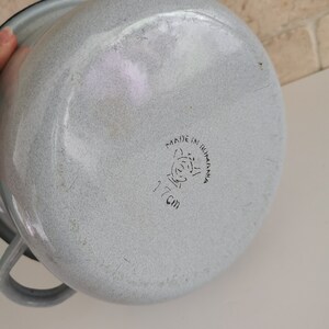 Vintage Enamelware Double Handled Pot, Romanian Enamel Cookware ...