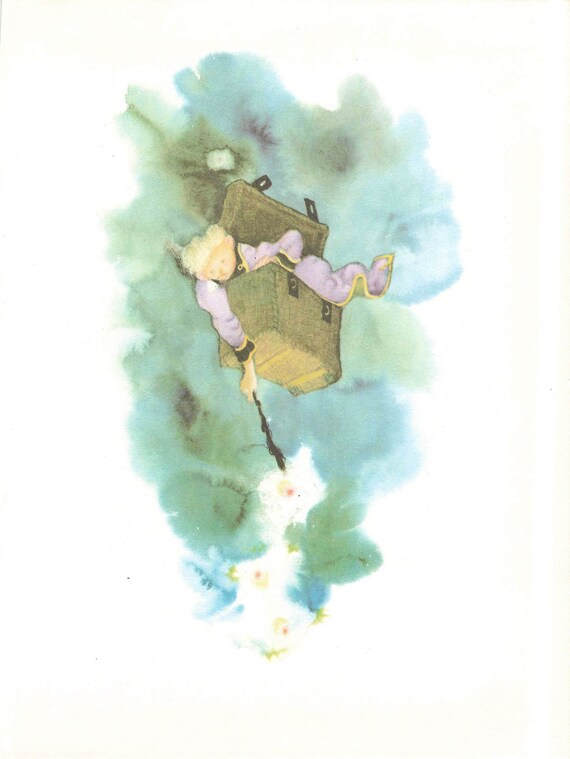 The Flying Trunk Jiri Trnka 8.5x10 Illustration - Etsy
