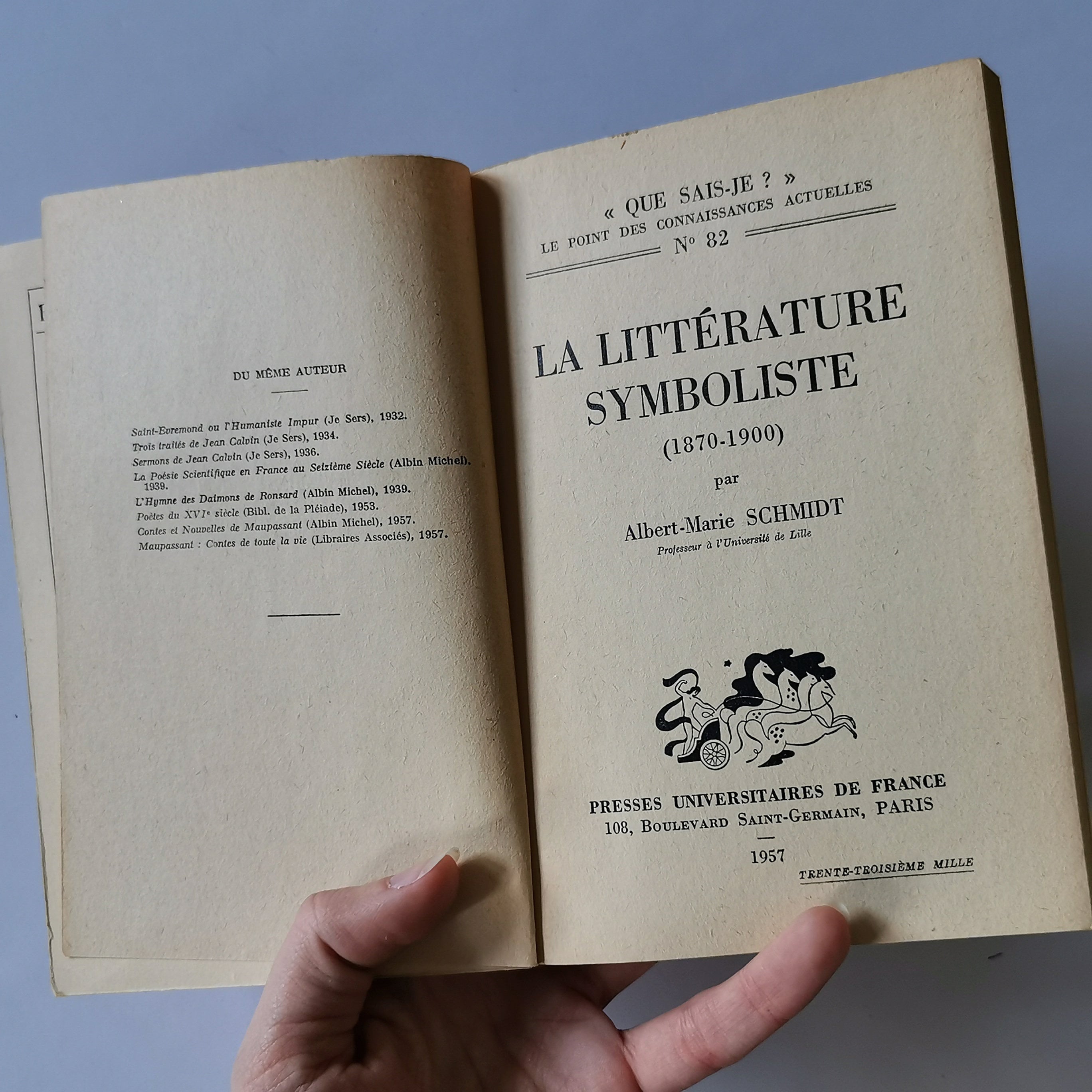 1957 La Litterature Symboliste French Book, France Symbolism Movement ...