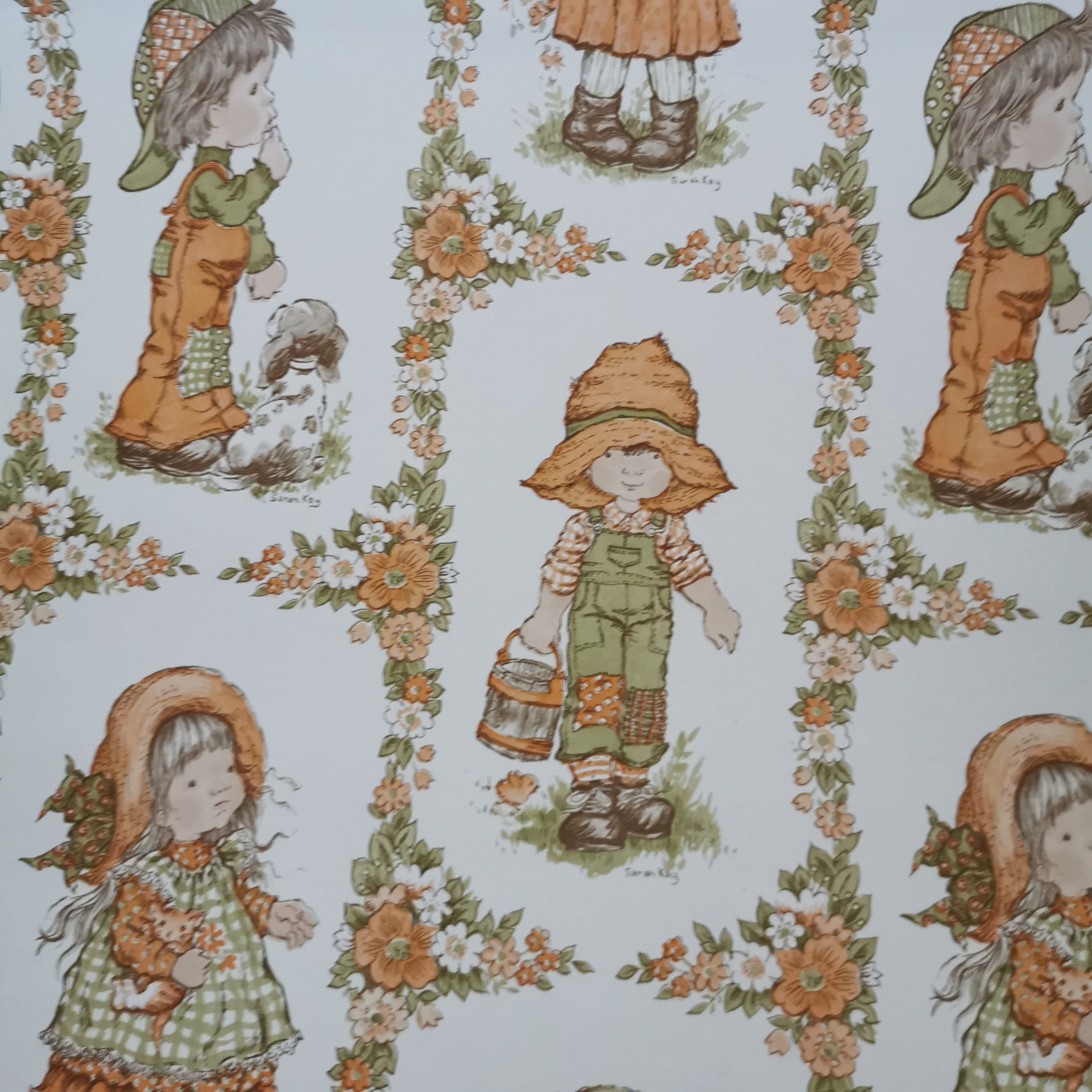 Vintage Sarah Kay Wallpaper Roll LENGTH UNKNOWN 24 - Etsy