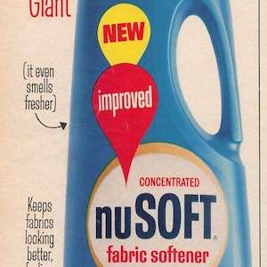 1967 Nusoft Fabric Softener Vintage Print Ad Gentle Giant Laundry ...