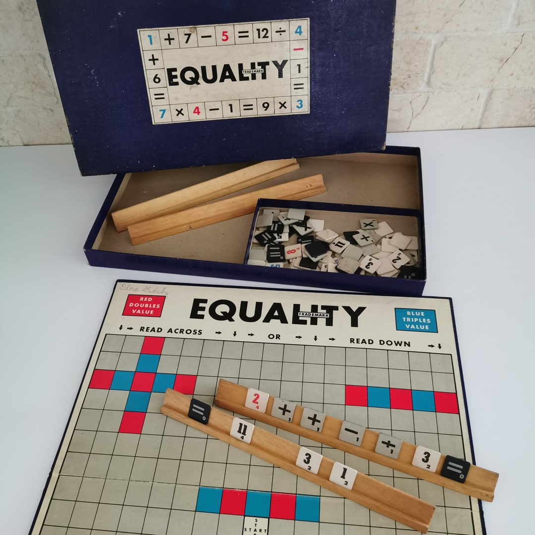 Vintage Equality Board Game, Numerical Numbers Mathematical Game Tiles ...