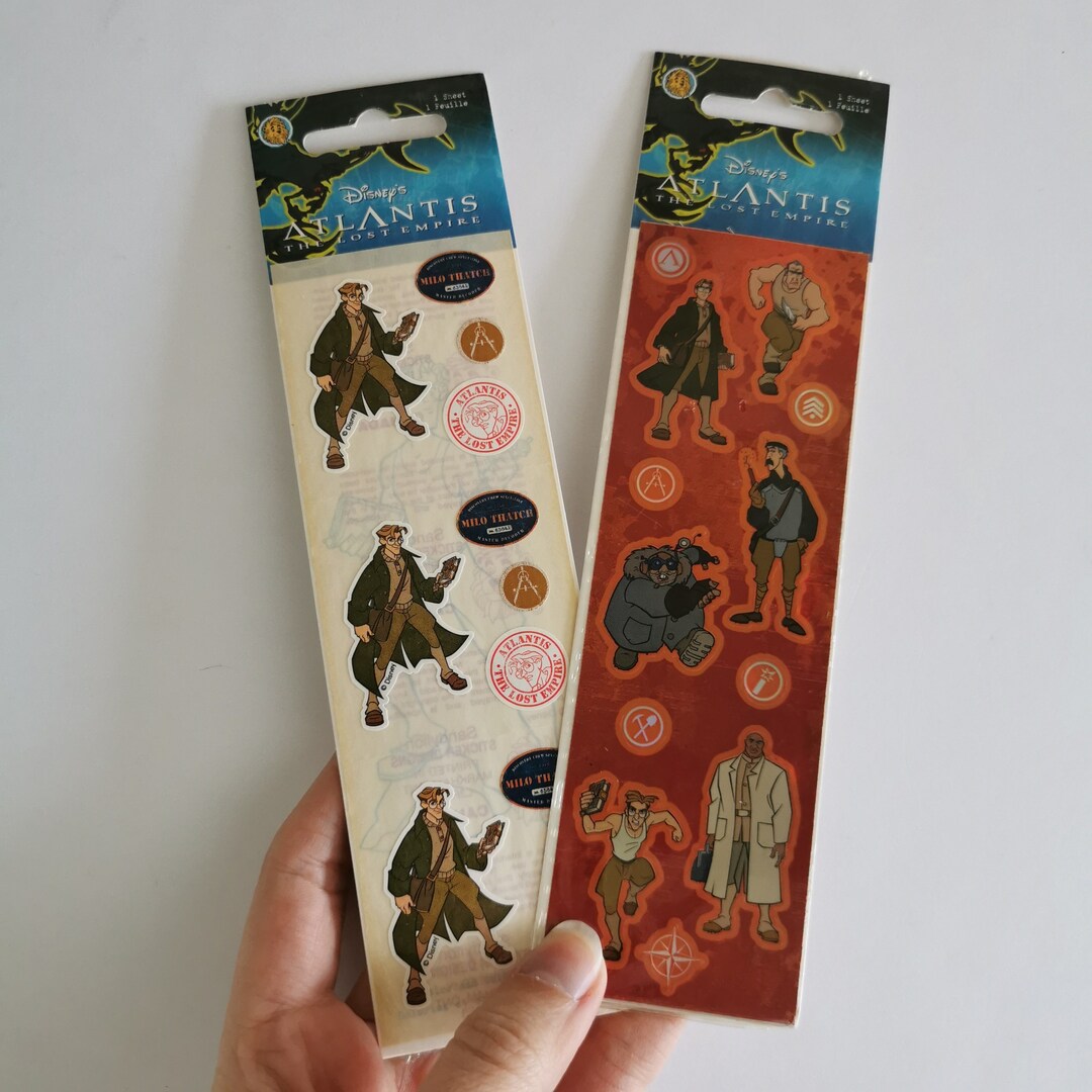 Atlantis Milo Thatch Sticker Sheets Set of 2 Packs, Sandylion Stickers ...