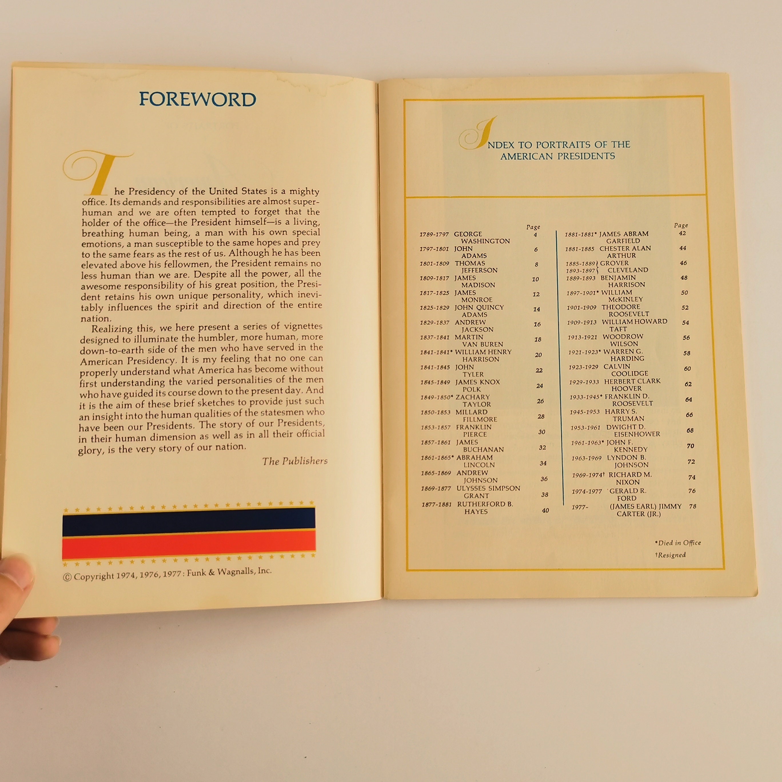 1977 Portraits of American Presidents Booklet Funk Wagnall | Etsy