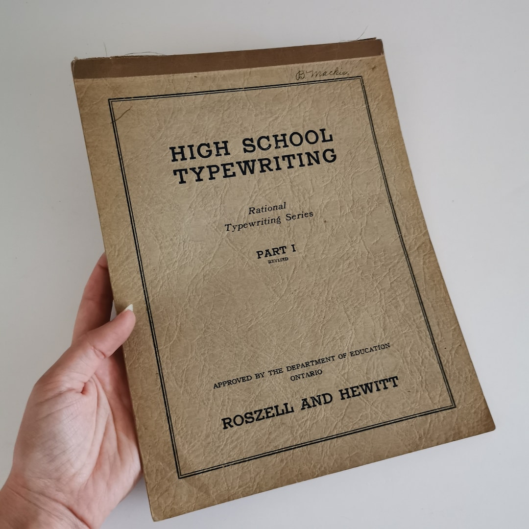 1934 High School Typewriting Course Book, Ontario Antique Textbook ...
