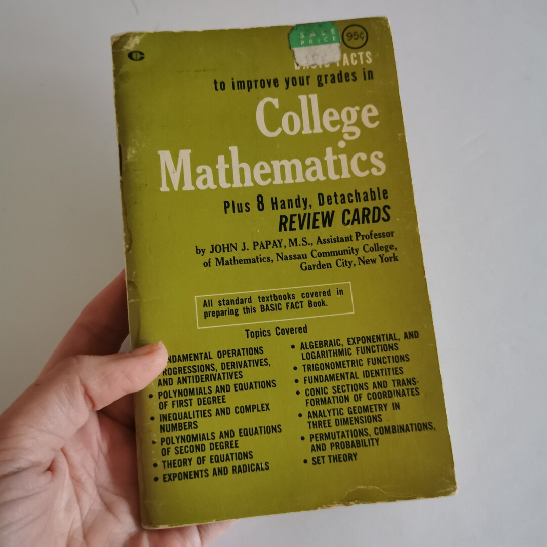 1965 College Mathematics Basic Facts Booklet, Review Cards Study ...