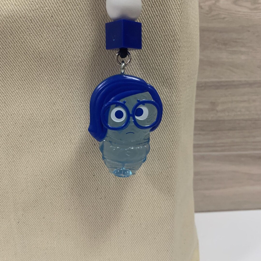 Inside Out Blue Sadness Upcycled Toy Beaded Bag Charm Bag Flair - Etsy
