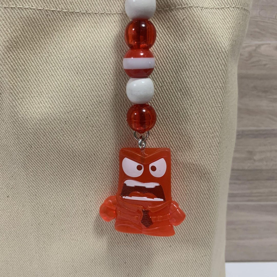 Upcycled Inside Out Anger Bag Charm: 80s/90s Toy Keychain - Etsy