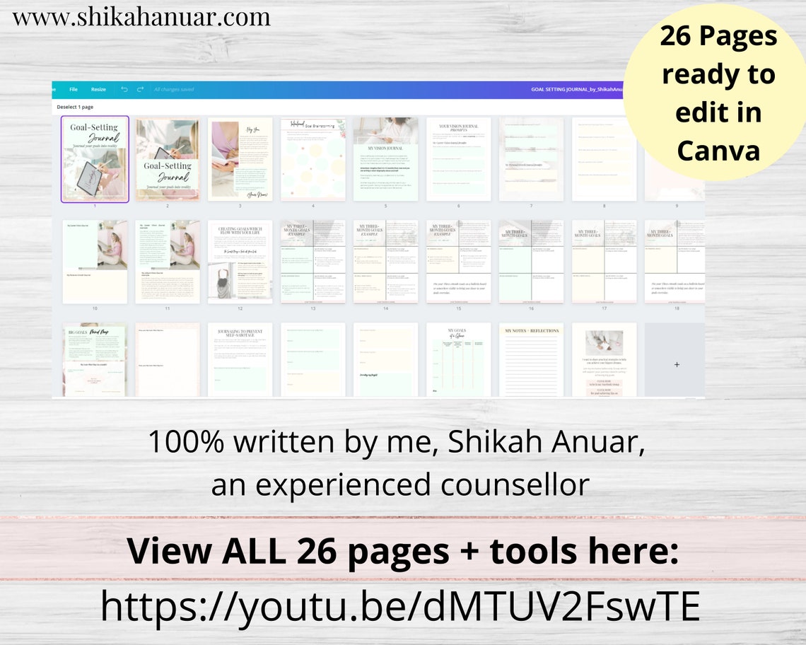 Goal Setting Workbook Life Coach Workbook Editable - Etsy