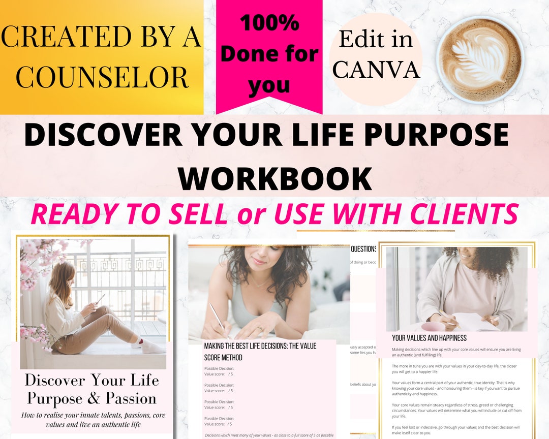 Discover Your Life Purpose Workbook Life Coaching Tools - Etsy