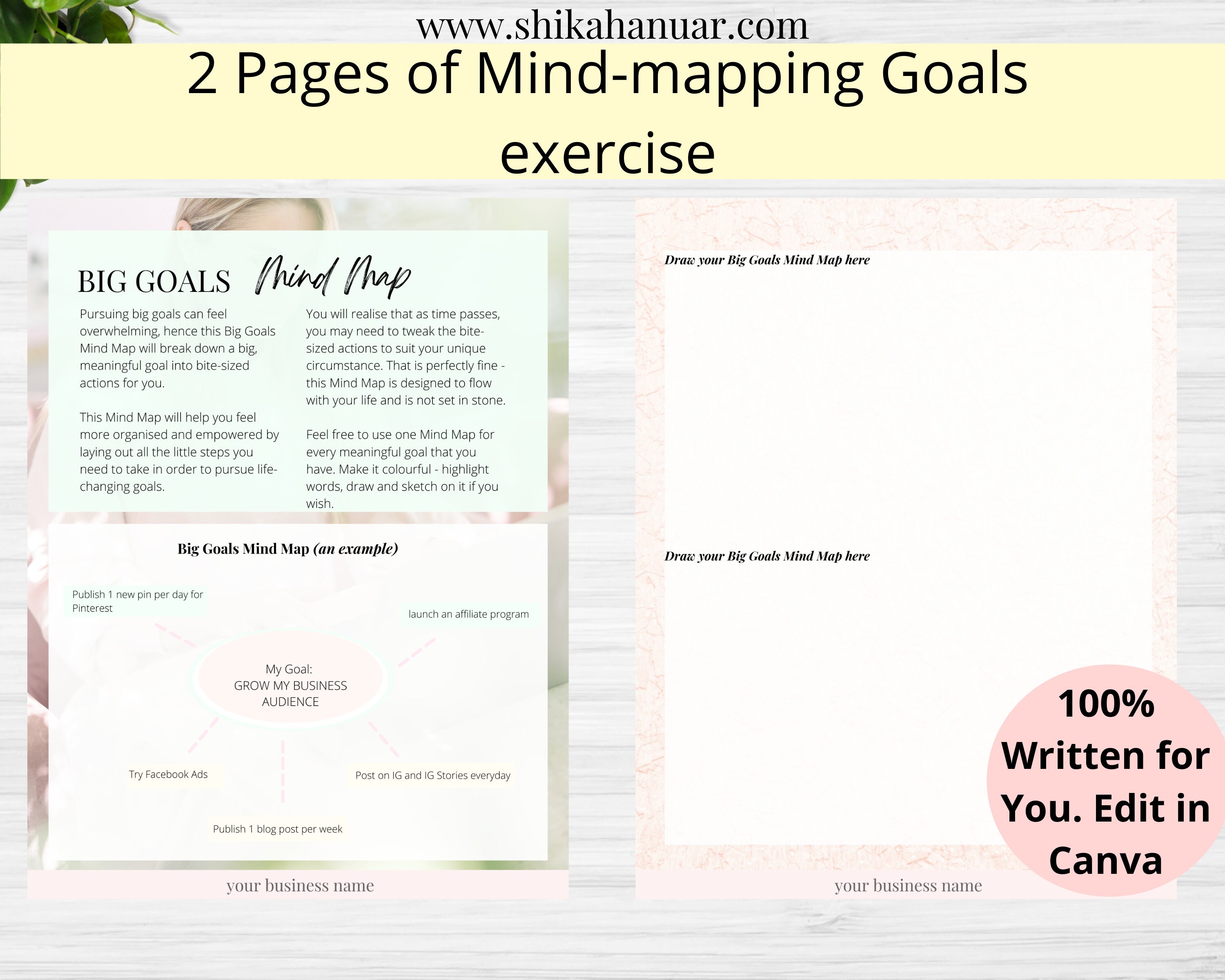 Goal Setting Workbook Life Coach Workbook Editable - Etsy