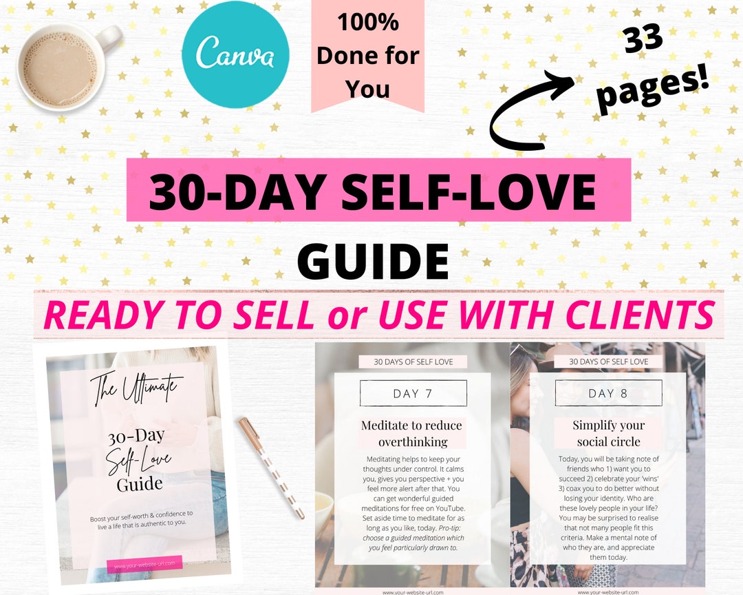 30 Day Self Love Guide Editable Workbook Coaching Workbook - Etsy