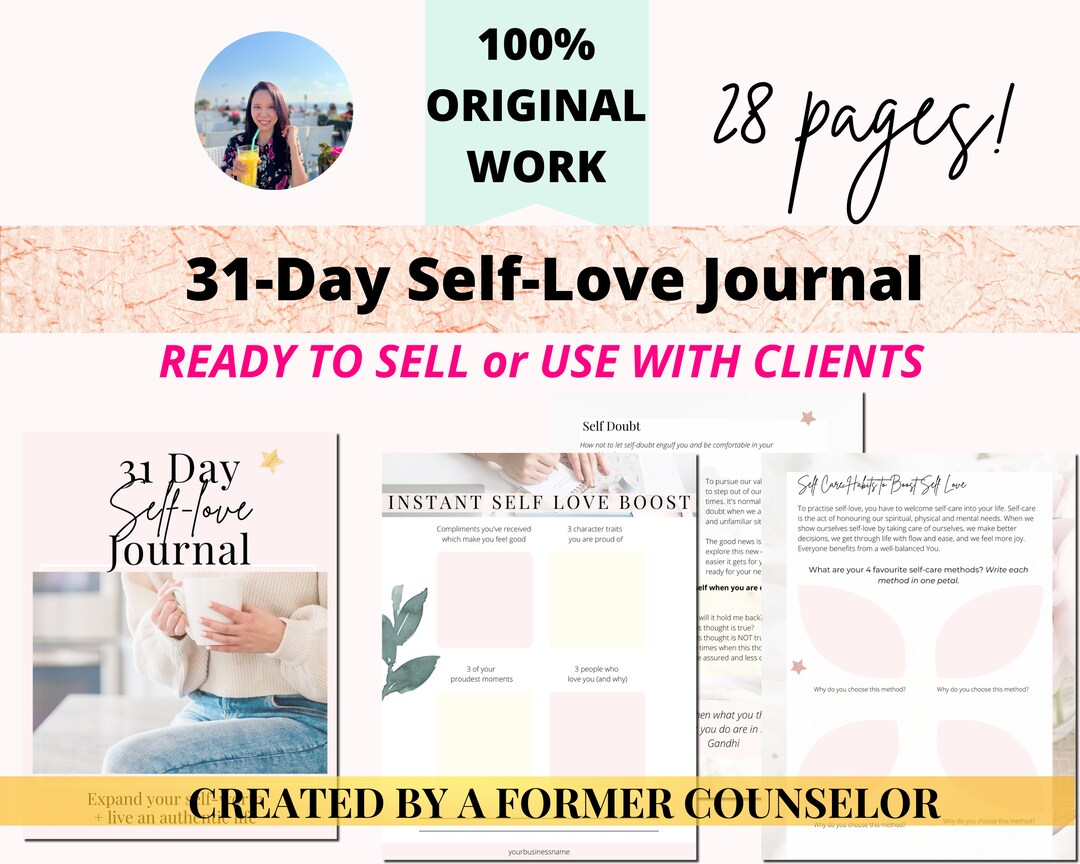 31-day Self Love Journal | Editable Coaching Workbook | Done for You ...