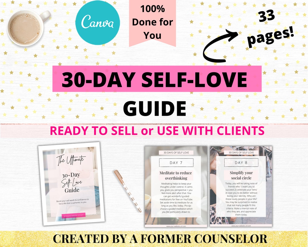 30 Day Self Love Guide | Editable Workbook | Coaching Workbook | Coach ...