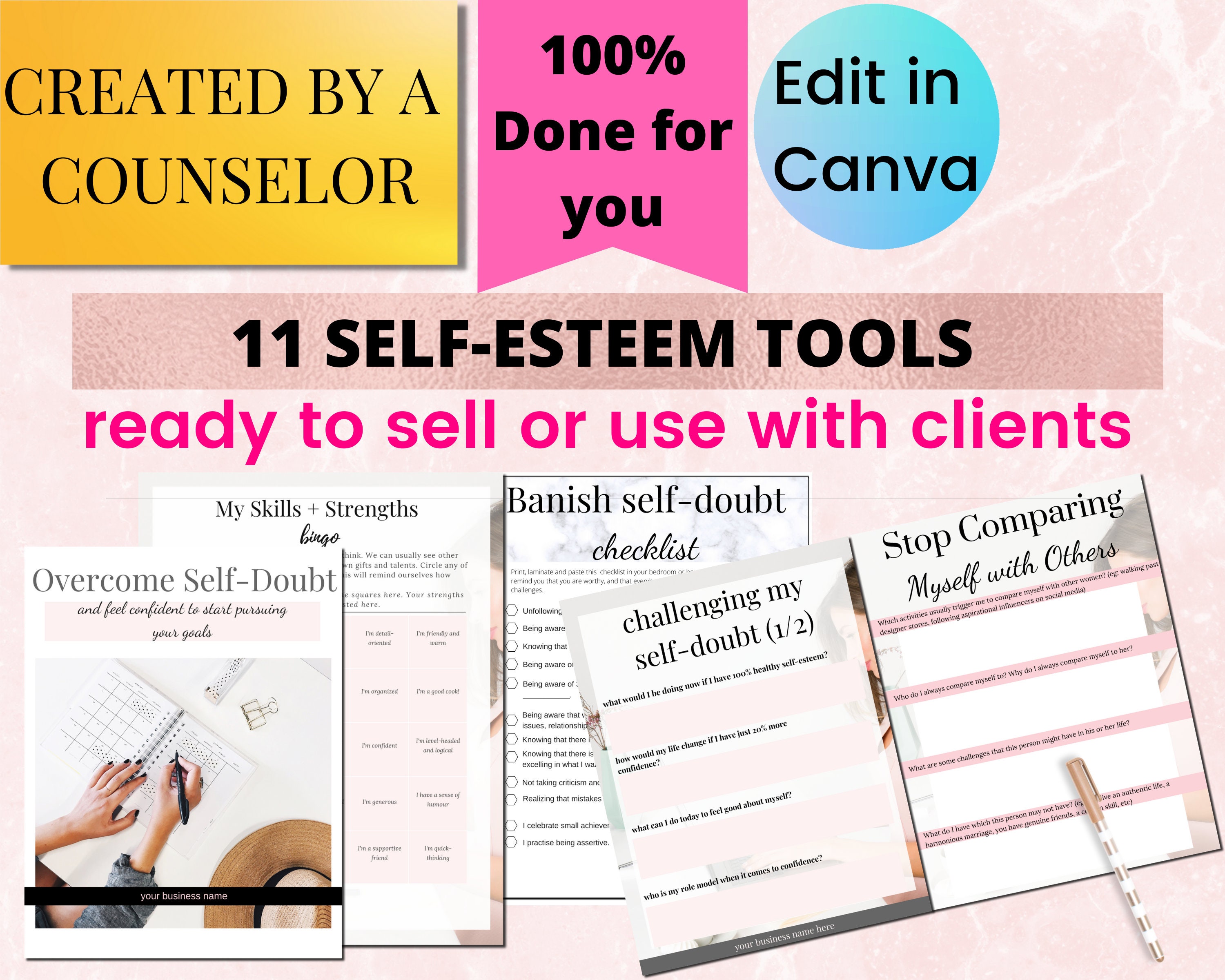 Self-esteem Life Coach Tools Coaching Template Coach Guide - Etsy