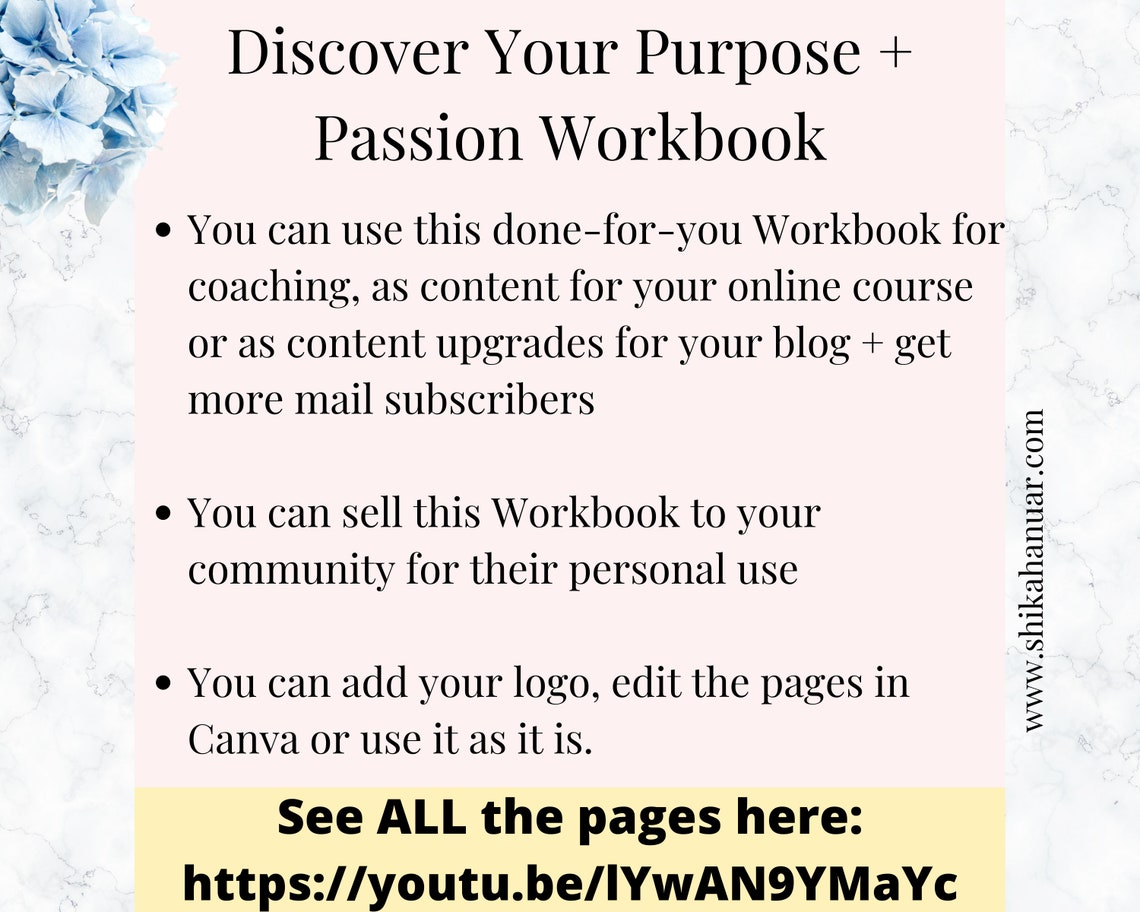 Discover Your Life Purpose Workbook Life Coaching Tools - Etsy