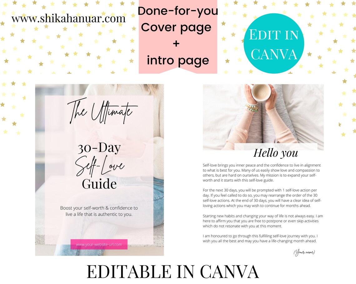 30 Day Self Love Guide | Editable Workbook | Coaching Workbook | Coach ...