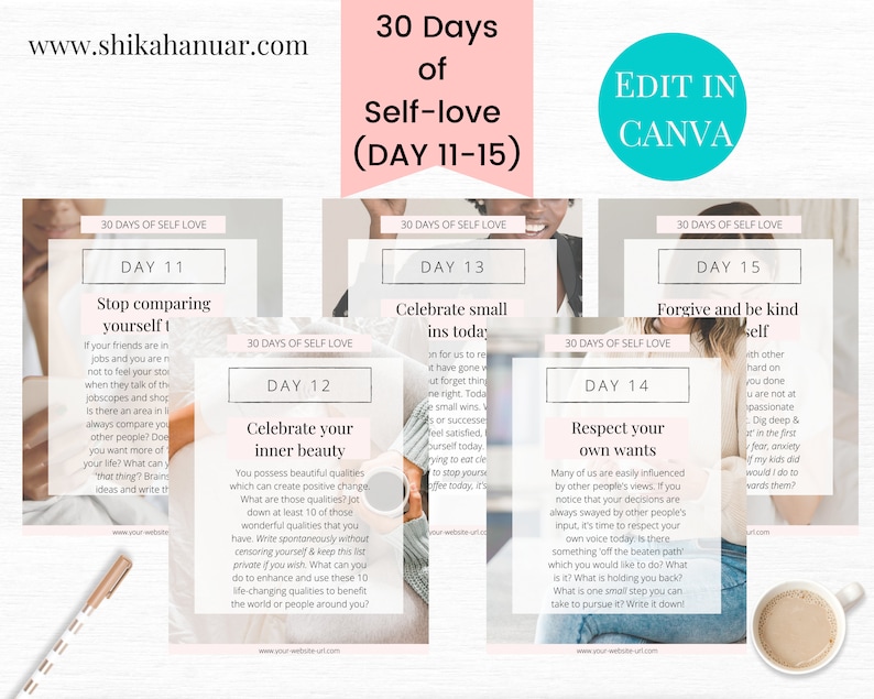 30 Day Self Love Guide | Editable Workbook | Coaching Workbook | Coach ...