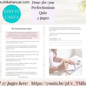 Overcome Perfectionism Life Coach Workbook | Coaching Workbook | Coach ...