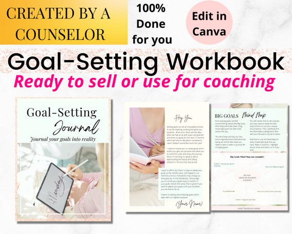 Goal Setting Workbook Life Coach Workbook Editable - Etsy