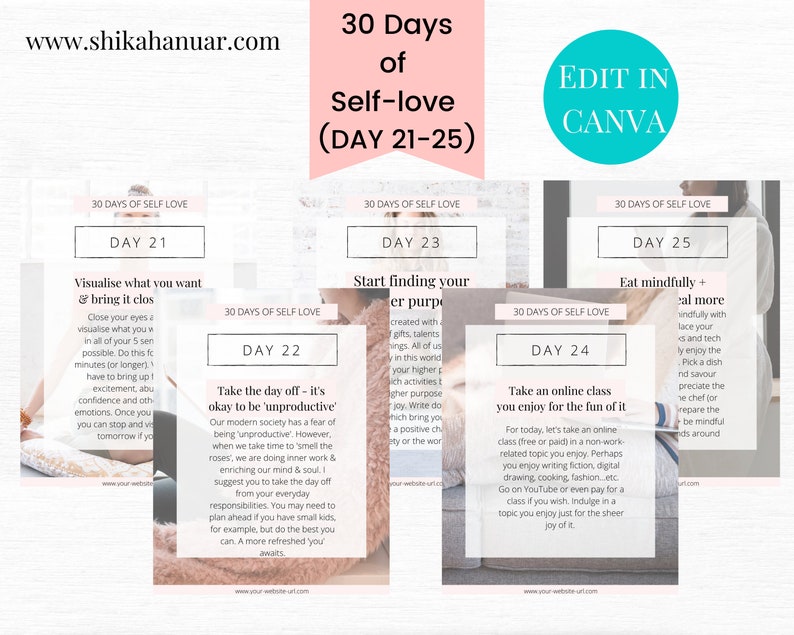 30 Day Self Love Guide | Editable Workbook | Coaching Workbook | Coach ...