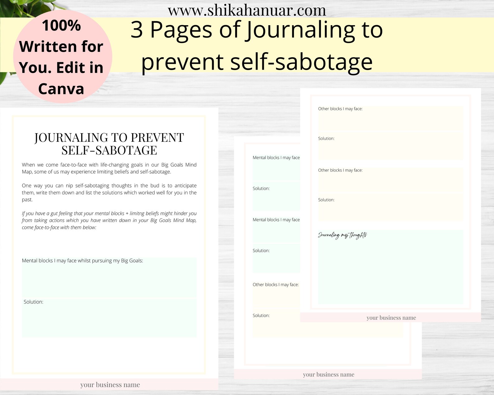 Goal Setting Workbook Life Coach Workbook Editable - Etsy