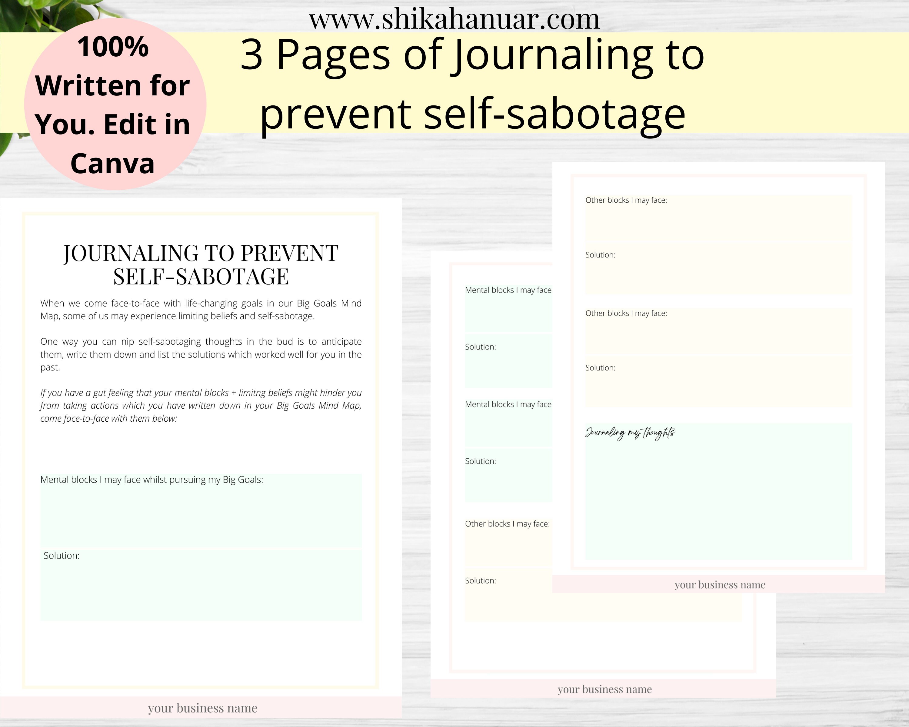Goal Setting Workbook Life Coach Workbook Editable - Etsy