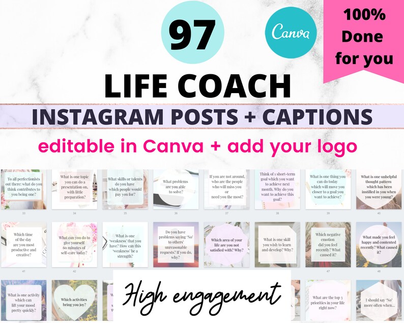 Canva editable posts Canva Template Life Coach Ready to | Etsy Canva editable posts Canva Template Life Coach Ready to | Etsy