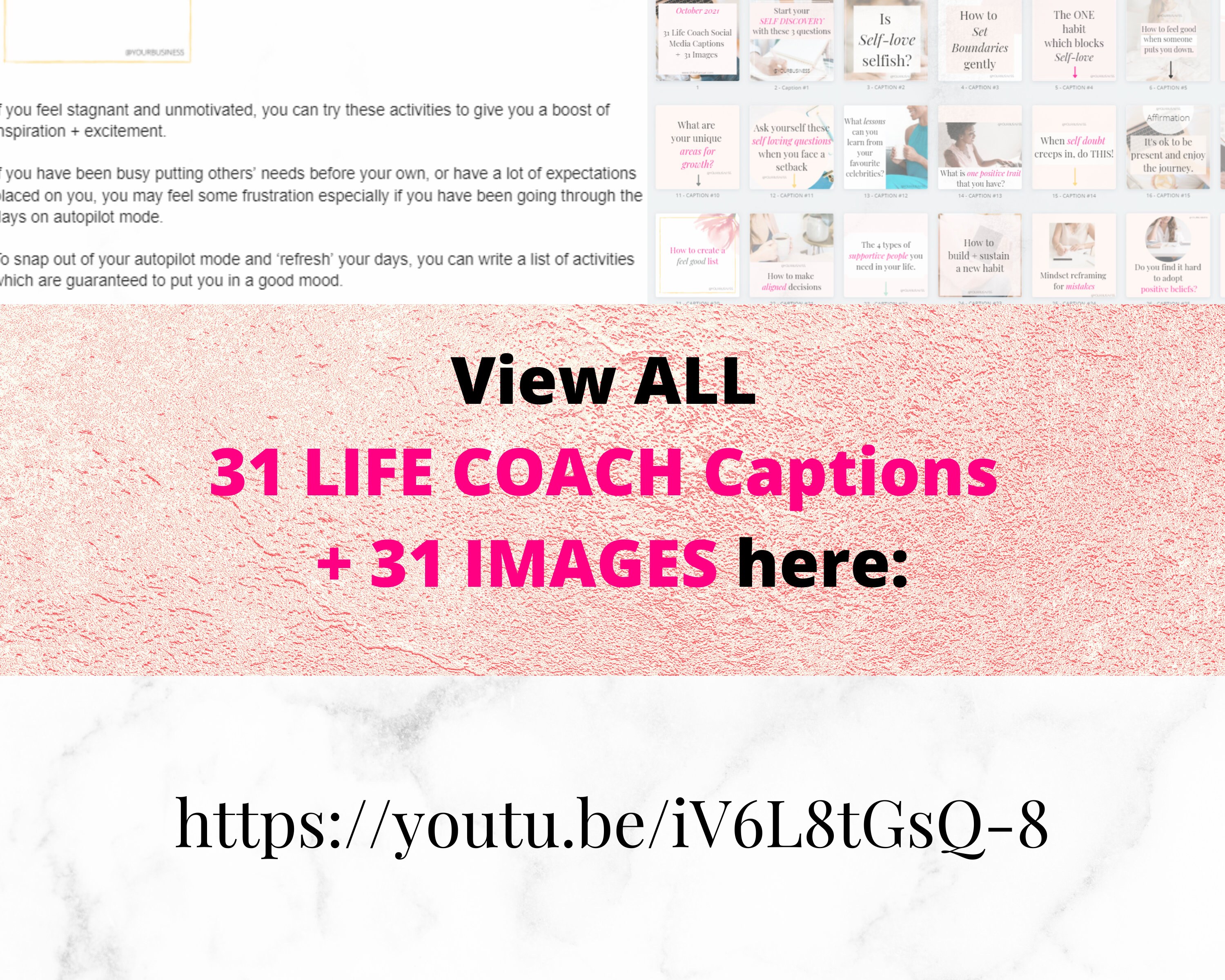 Life Coach Captions Social Media | Evergreen Captions | Facebook ...