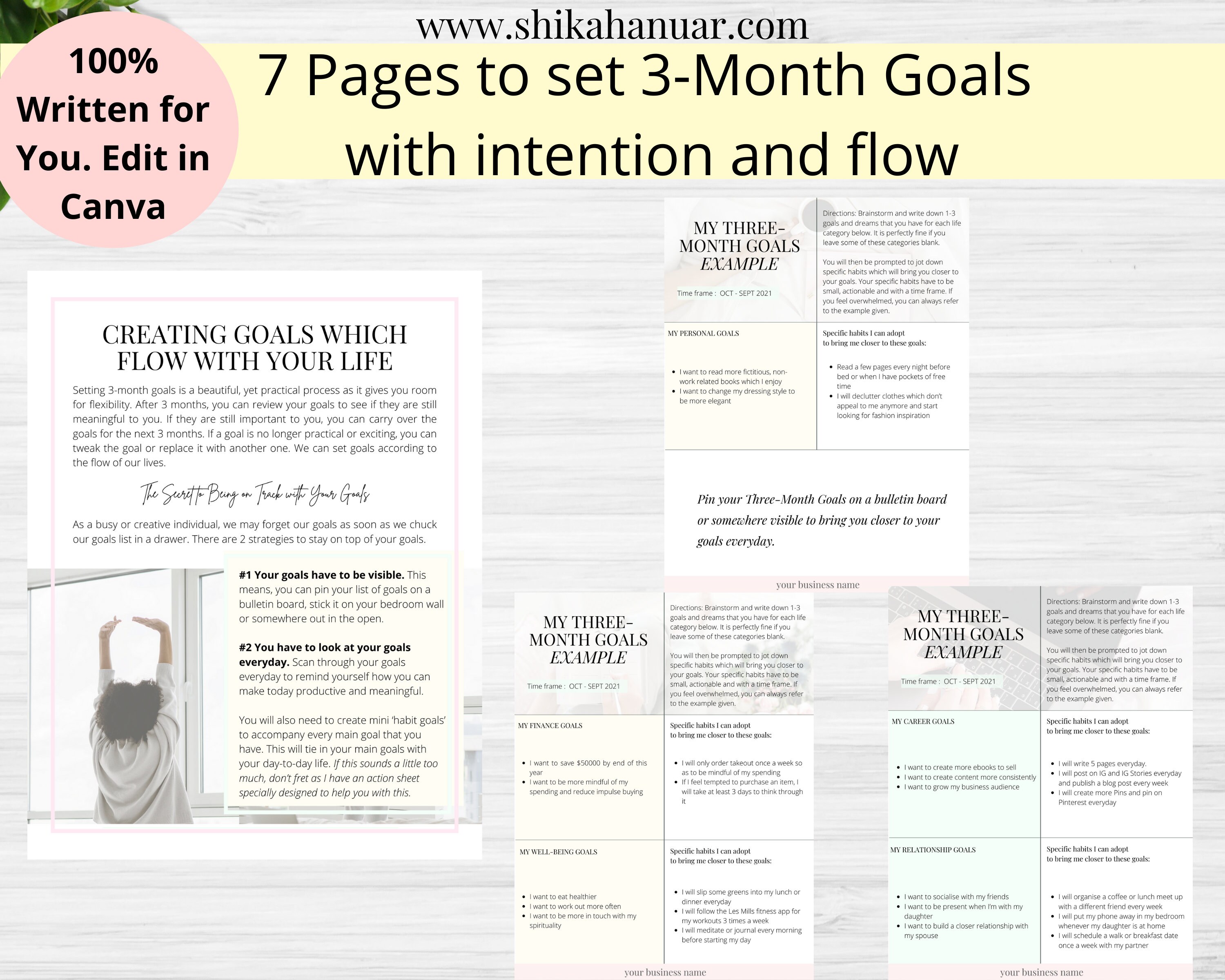Goal Setting Workbook Life Coach Workbook Editable - Etsy