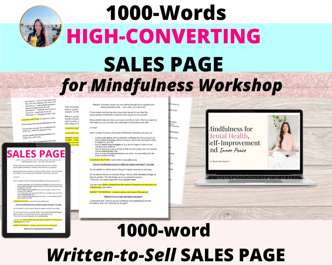 High-converting Sales Page for Mindfulness Workshop | Coaching Sales ...