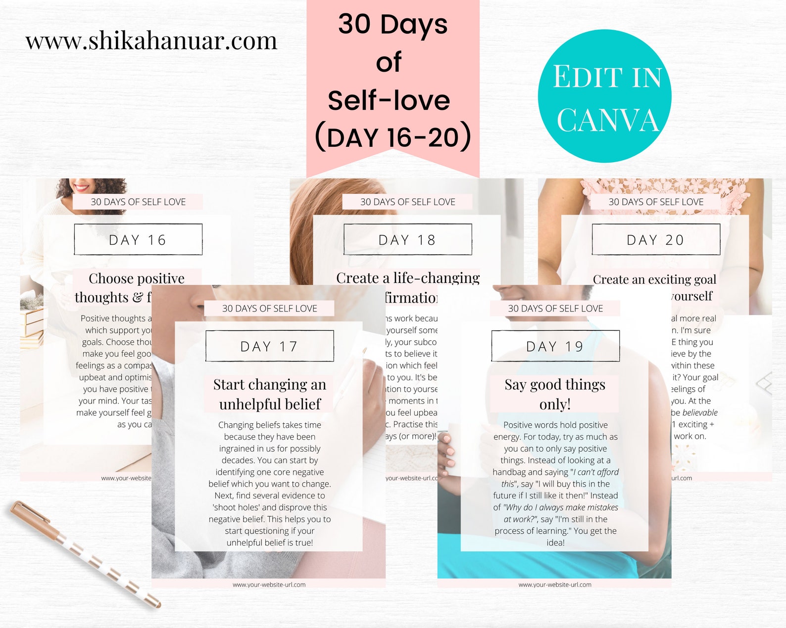 30 Day Self Love Guide | Editable Workbook | Coaching Workbook | Coach ...