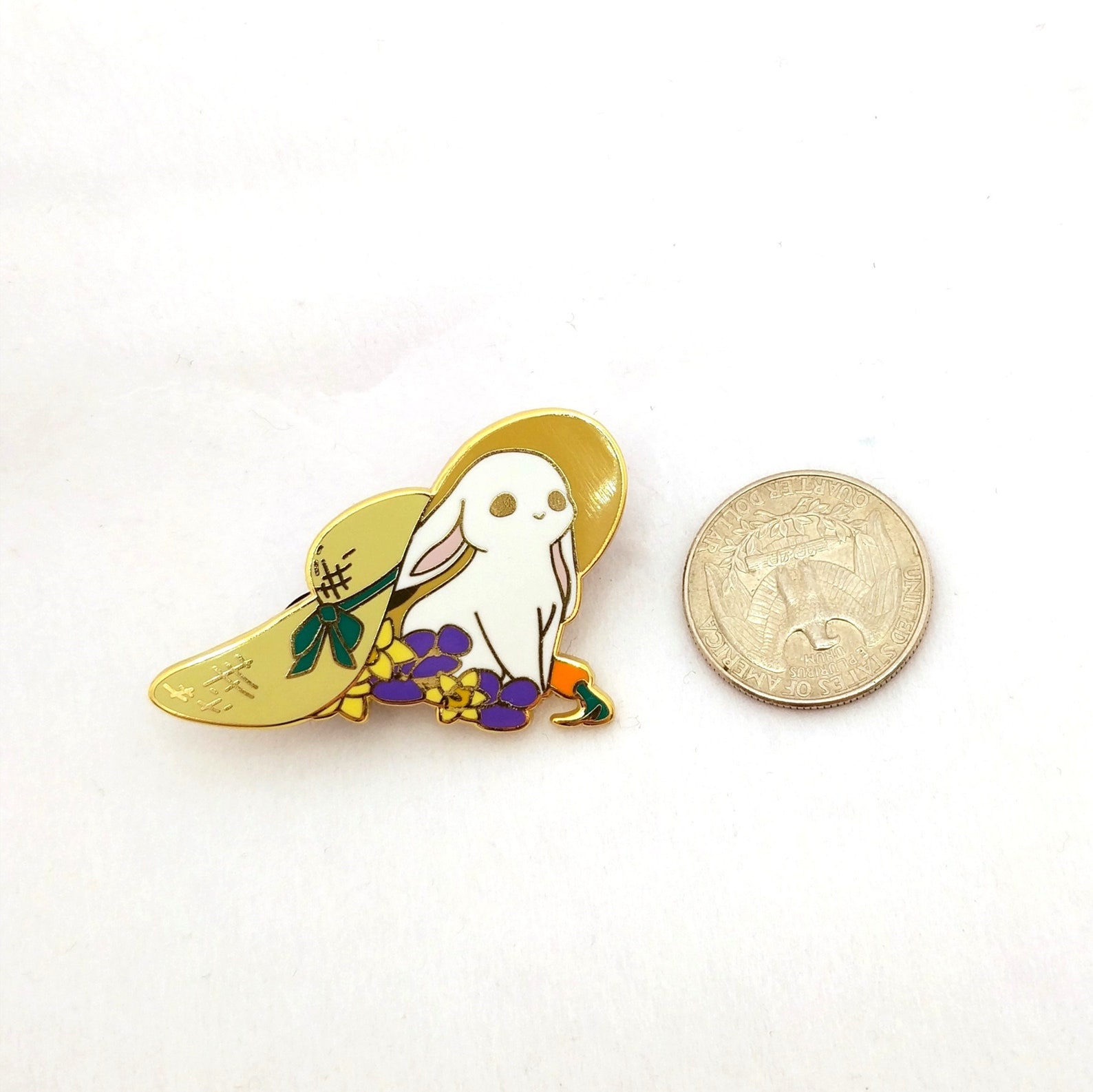 Floral Rabbit Pin Kawaii Rabbit Gardening Pin Bunny Pin - Etsy