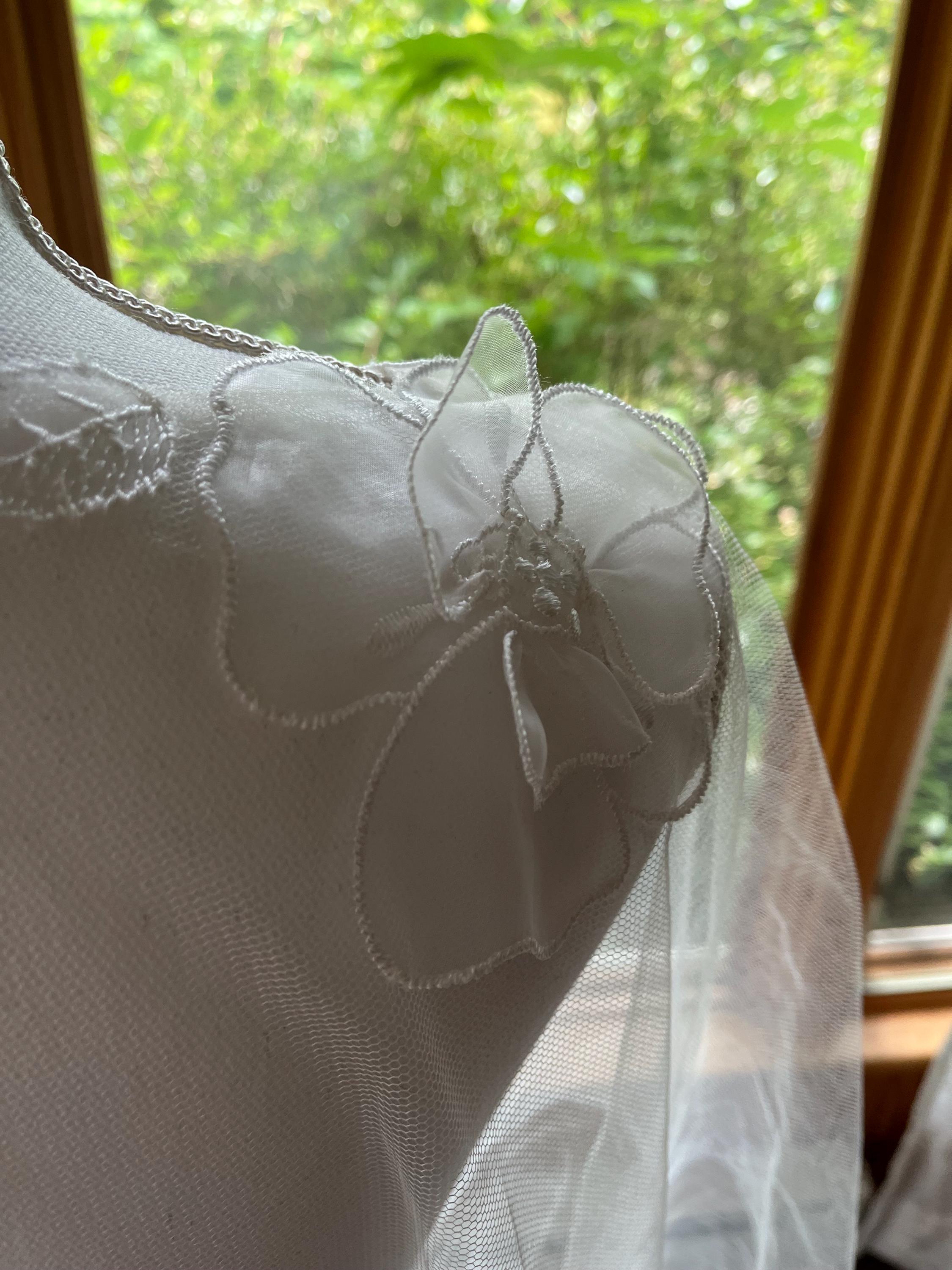 Over-the-head Bridal Cape With Vintage Embroidered Floral Motif Bateau ...