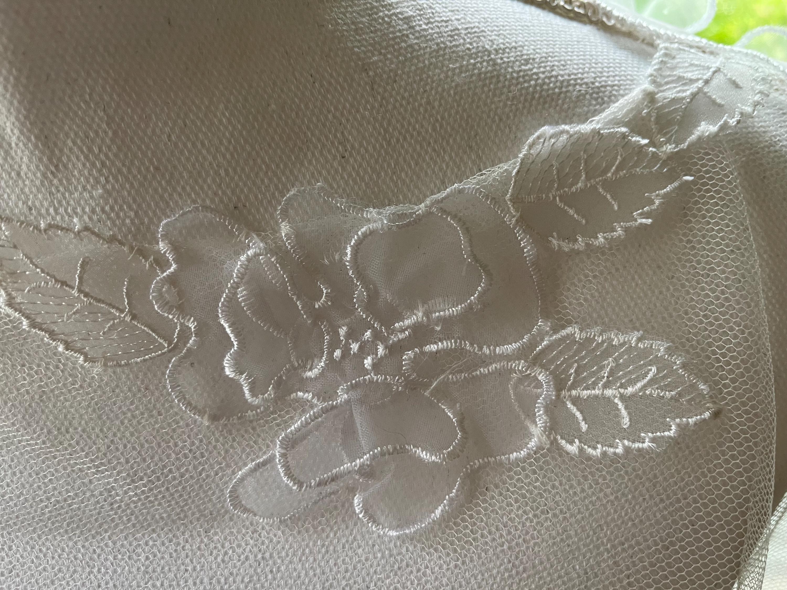 Over-the-head Bridal Cape With Vintage Embroidered Floral Motif Bateau ...