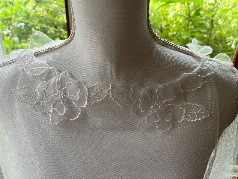 Over-the-head Bridal Cape With Vintage Embroidered Floral Motif Bateau ...