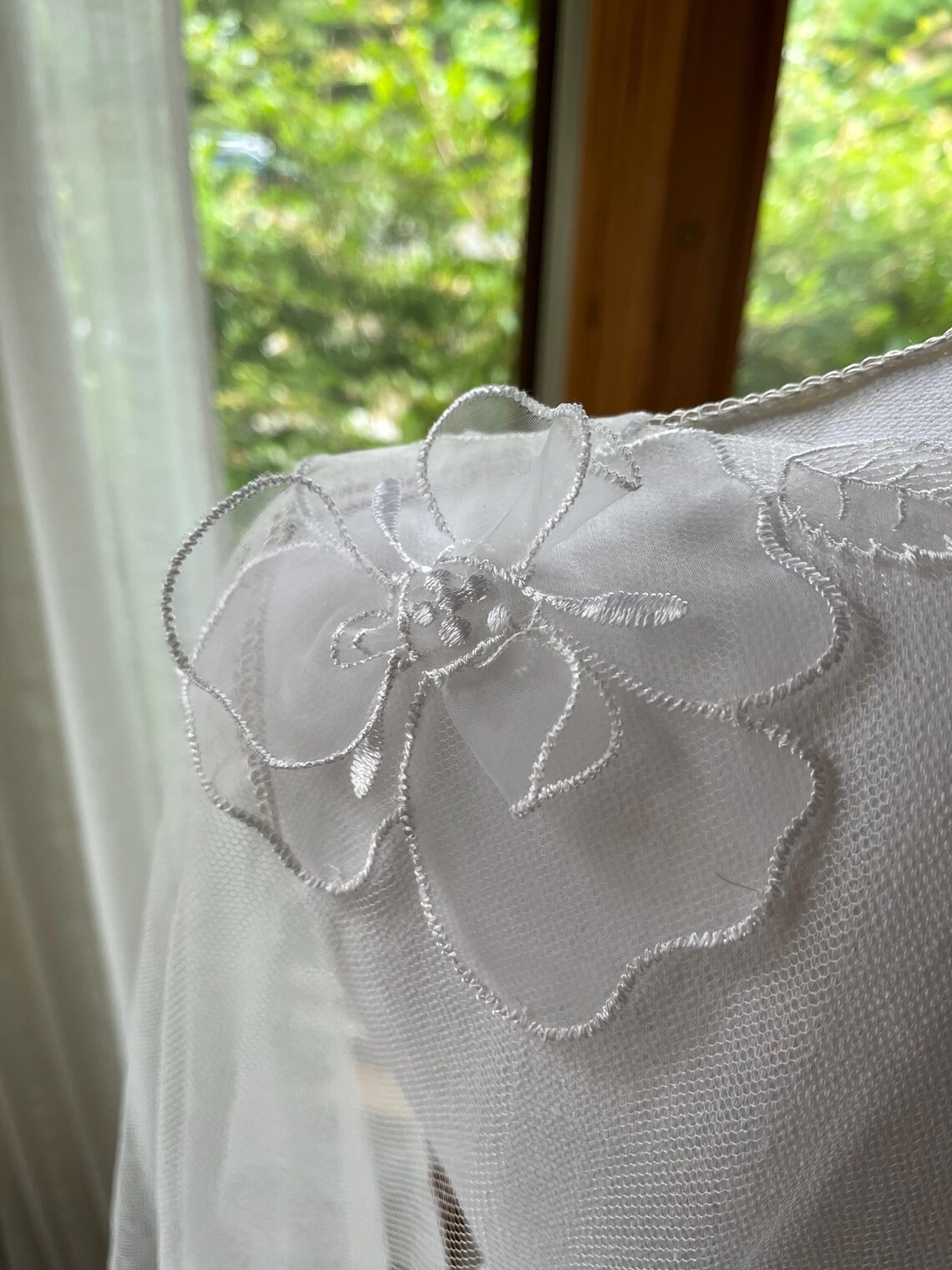 Over-the-head Bridal Cape With Vintage Embroidered Floral Motif Bateau ...