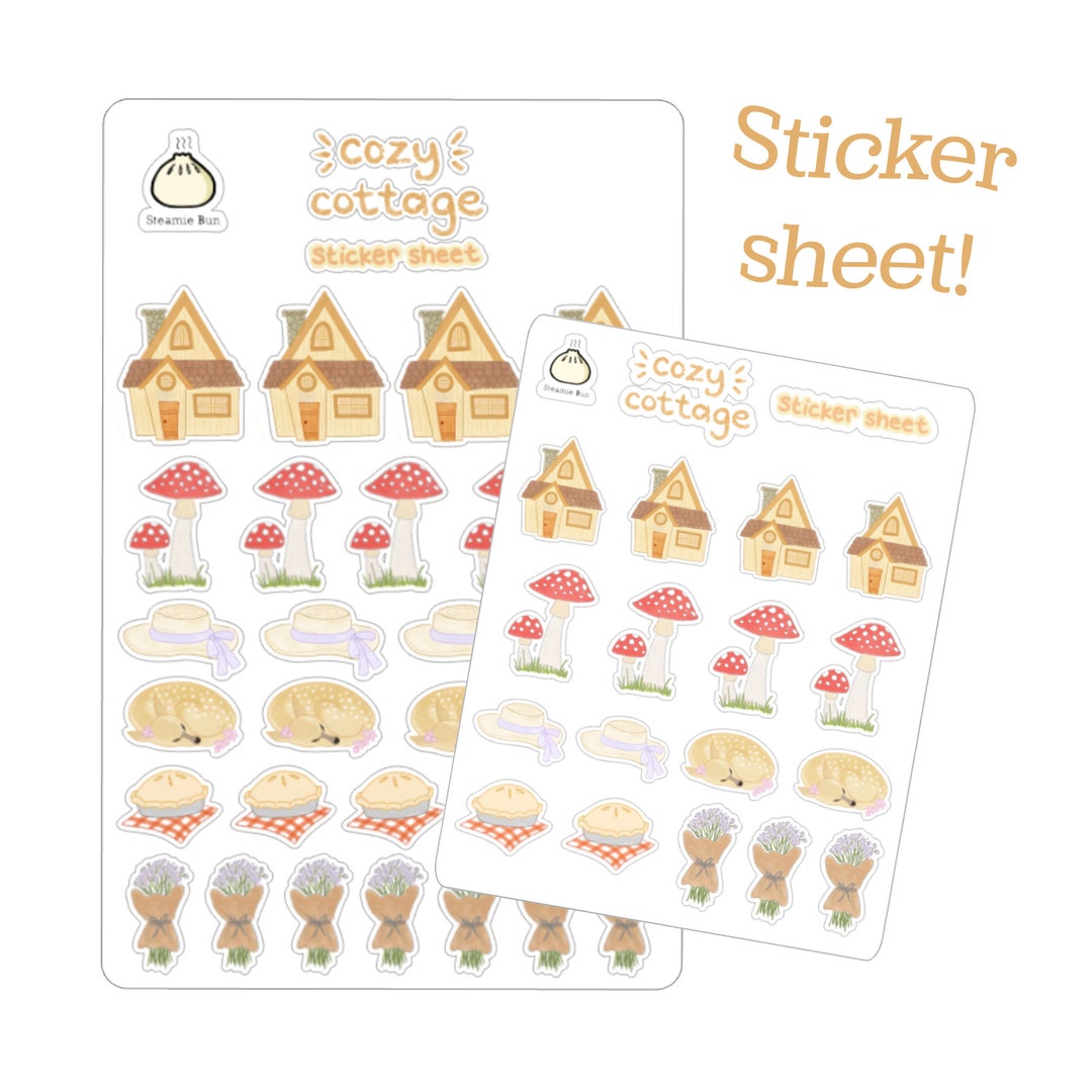 Cottagecore Sticker Sheet - Planner Stickers - Fairy Core - Cottage ...