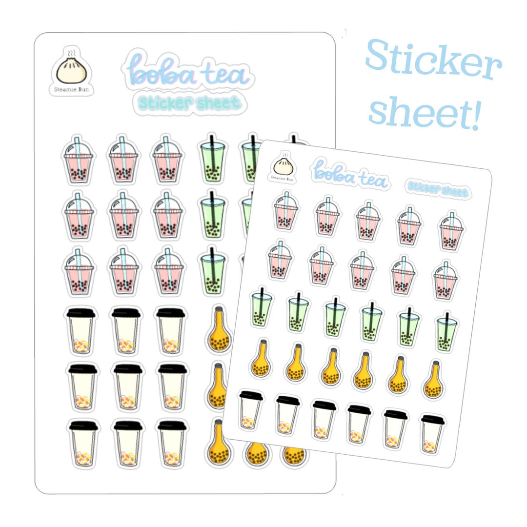 Boba Planner Stickers - Boba Bullet Journal Stickers - Bubble Tea ...