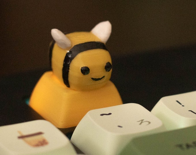 Cute Bee Keycap - 3D Printed Artisan Cherry MX XDA Keyboard Accessory ...