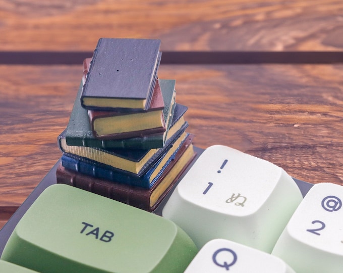 Book Stack Keycap - 3D Printed Resin Artisan Cherry MX XDA Keyboard ...